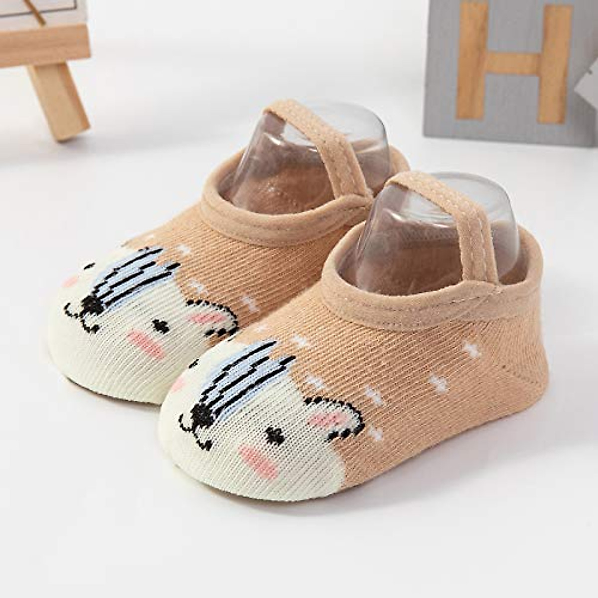 Zumou Baby Non Skid Anti Slip Animal Socks for Toddler Girls Slipper No Show 0-36 Months 6 Pairs (1T-3T, Animal)