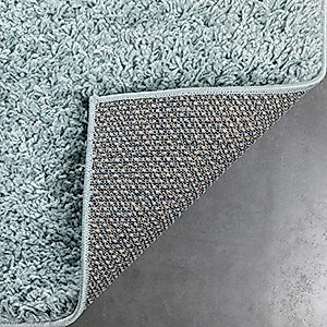 Well Woven Elle Basics | Emerson Shag Seafoam Green | Textured Area Rug 6x9 (6'7" x 9'6")