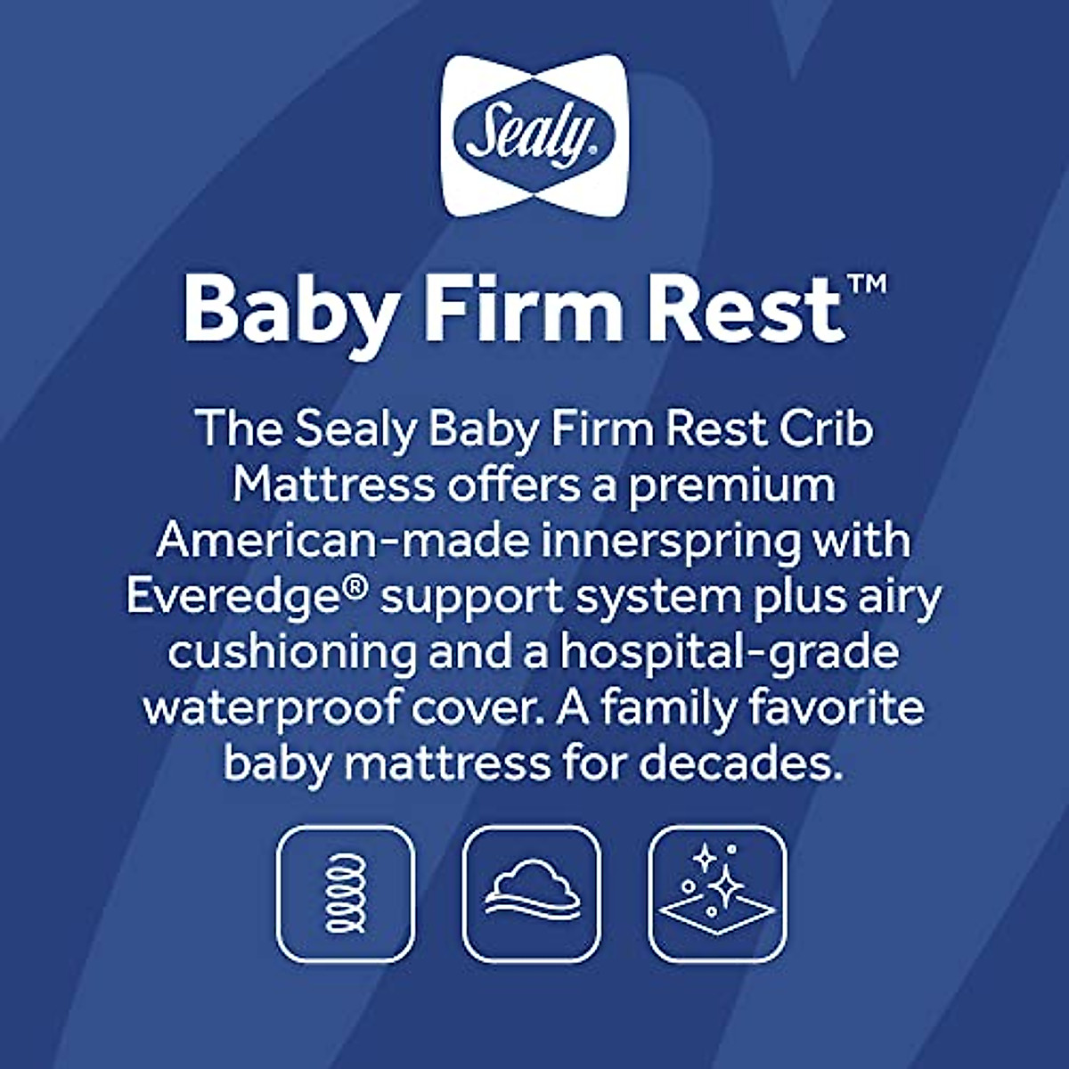 Sealy Baby Firm Rest 2-Stage Antibacterial Waterproof Baby Crib Mattress and Toddler Bed Mattress - 204 Premium Coils, GREENGUARD Air Quality Certified - Made in USA, 52"X28", Viivia