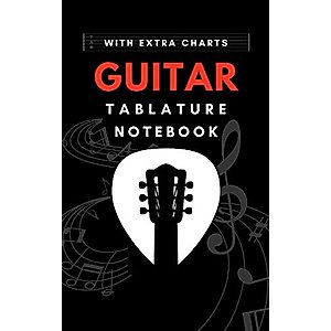 Guitar Tablature Notebook with Extra Charts: Blank Guitar Tablature Paper, Standard Tab Manuscript Paperback Chord Chart Ukulele Strumming, Circle of Fifths