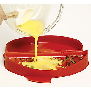 Norpro, Red Silicone Omelet Maker, 8.75 by 4.75 by 1.38-Inch, 8.75" x 4.75" x 1.38"