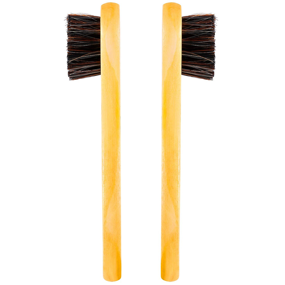 Jovitec 5 Pack Horsehair Polish Applicator Brush Kit Saddle Soap Shoe Shine Brush Dauber Wooden Care Shine Clean for Leather Boot Bag(Light Yellow)