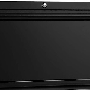 AOBABO 28" Locking 2 Drawer Metal Office Storage Organization Filing Cabinet with Adjustable File Hanging Bar and 2 Keys, Black