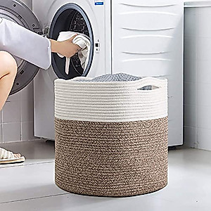 INDRESSME Large Linen Basket (Set of 2)-Large Blanket Basket