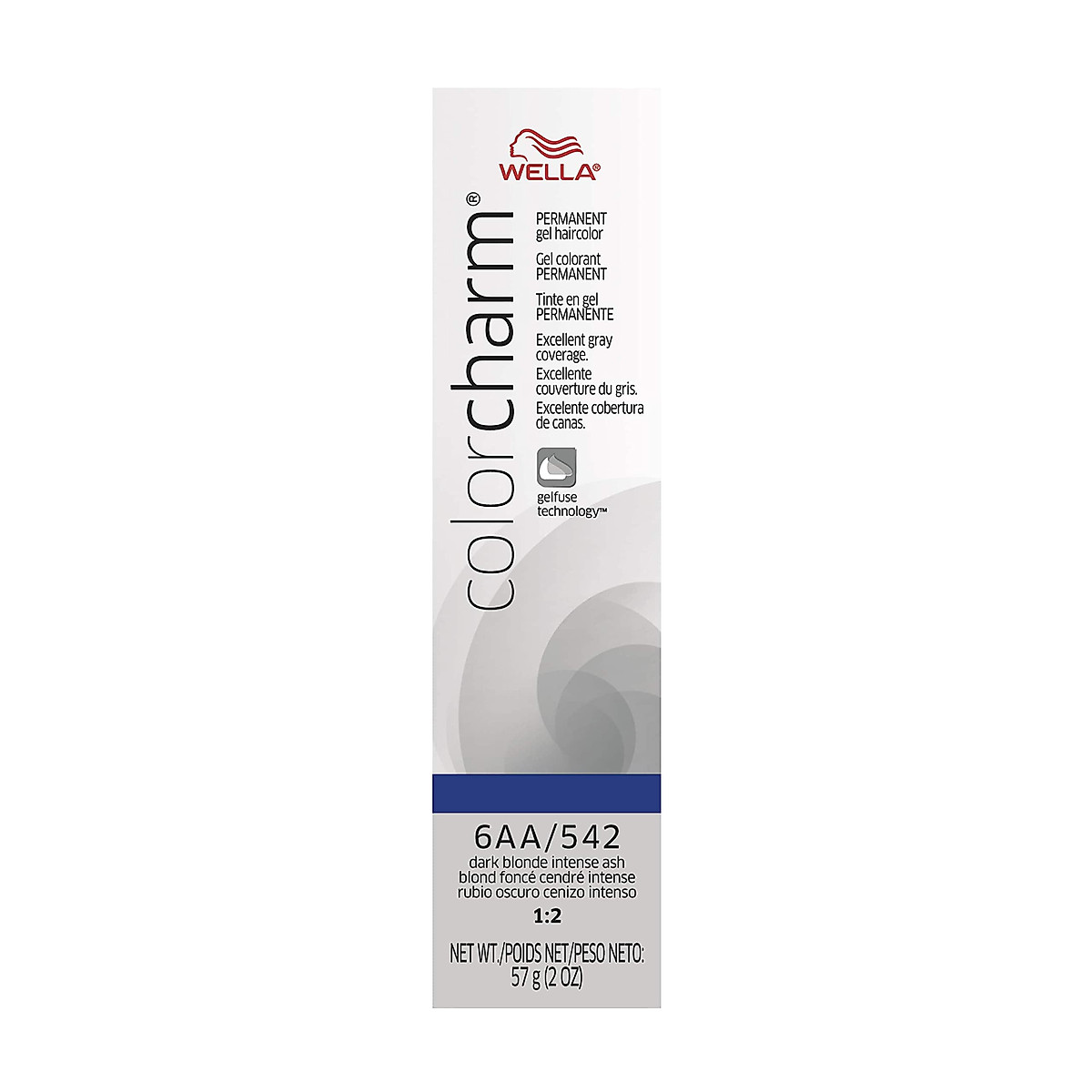 WELLA colorcharm Permanent Gel Haircolor, With Long Lasting Gelfus Technology, For Gray Coverage, 6AA Dark Blonde Intenseense Ash, 2 oz