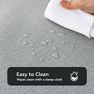 Romanstile 100% Waterproof PVC Tablecloth, Rectangle Oil Spill Proof Stain Resistant Vinyl Table Cloth, Wipe Clean Plastic Table Covers for Kitchen/Dining/Parties - 54 x 78 Inch, Light Grey