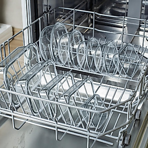 Glotoch 12 Sets Glass Food Storage Containers with Lids, Oven Safe Meal Prep Containers Reusable Glass Lunch Containers for Adults, Airtight Recipientes de Vidrio Con Tapa for Freezer & Dishwasher