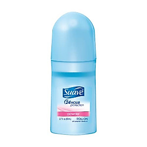 Suave Roll-On Deodorant for Women, Powder Fresh Scent – Antiperspirant Deodorant with 24H Sweat & Odor Protection, 2.7 Oz
