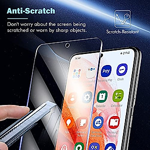 LK 2 Pack Screen Protector Compatible for Samsung Galaxy S21 & 2 Pack Lens Protector with Alignment Frame, [9H] Tempered Glass Screen Protector for Galaxy S21 5G, Scratch-Proof, 6.2-inch, Clear