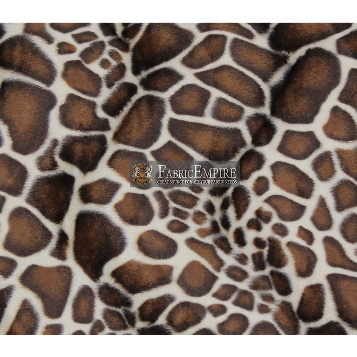 Velboa Faux Fur Fabric Giraffe Safari Brown / 60" Wide/Sold by The Yard