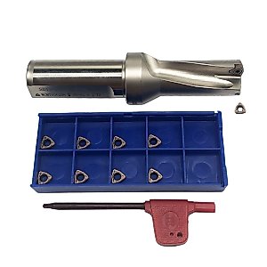 GBJ WC- Φ19-2D -C20 +10pcs WCMX030208FN Indexable U Drill Inserts Holder Fast Water Jet Drill Violent Drill WPD Series (WPD-Φ19-2D-C20+WCMX030208)