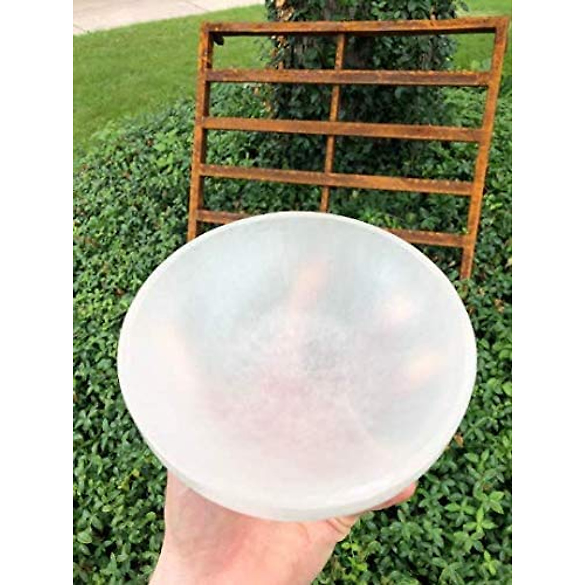 CrystalsAhoy Selenite Bowl, XL 5.5" - 6" Hand made Moroccan Selenite, Reiki Charged Moroccan Selenite XL 6-Inch Charging Station Extra Large Crystal Bowl…