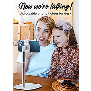 Cooper ChatStand, Height Adjustable Cell Phone Stand for Desk | Cell Phone Holder, Desk Phone Stand for Recording, iPhone Stand for Desk Accessories, iPhone Phone Holder Stand Office (Metallic Gray)