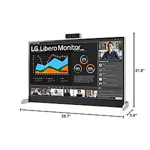 LG 27'' 27BQ70QC-S 27-inch QHD Libero Monitor with Detachable Full HD Webcam, 27-inch QHD (2560 x 1440) IPS Display