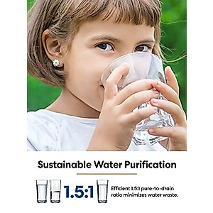 Brio AQUUS TROE600COL Reverse Osmosis Water Filtration System, 4-Stage Tankless RO Water Filter System for Under Sink, 600 GPD, 1.5:1 Pure to Drain, Reduces TDS, Smart Faucet, USA Support, Black