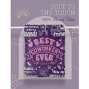 InnoBeta Coworker Leaving Gifts for Women Flannel Blankets Throws, Going Away Gift for Coworker, Leaving Farewell New Job Presents (50"x 65") - Purple - Best Coworker Ever