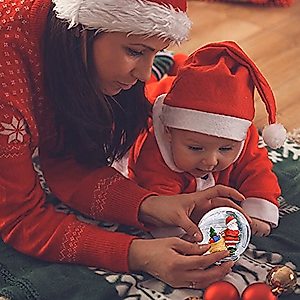 16 Pieces 2.7 Inch/69mm Plastic Snow Globe Clear Plastic Water Globe Fillable Snow Globe with Screw Off Cap for DIY Crafts Christmas Home Decoration