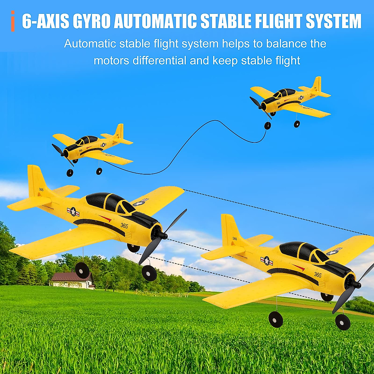 GoolRC RC Plane, WLtoys A210 RC Airplane, 2.4Ghz 4 Channel Remote Control Airplane with 6 Axis Gyro, RC Aircraft Model Flight Toys, Easy & Ready to Fly for Adults and Beginners