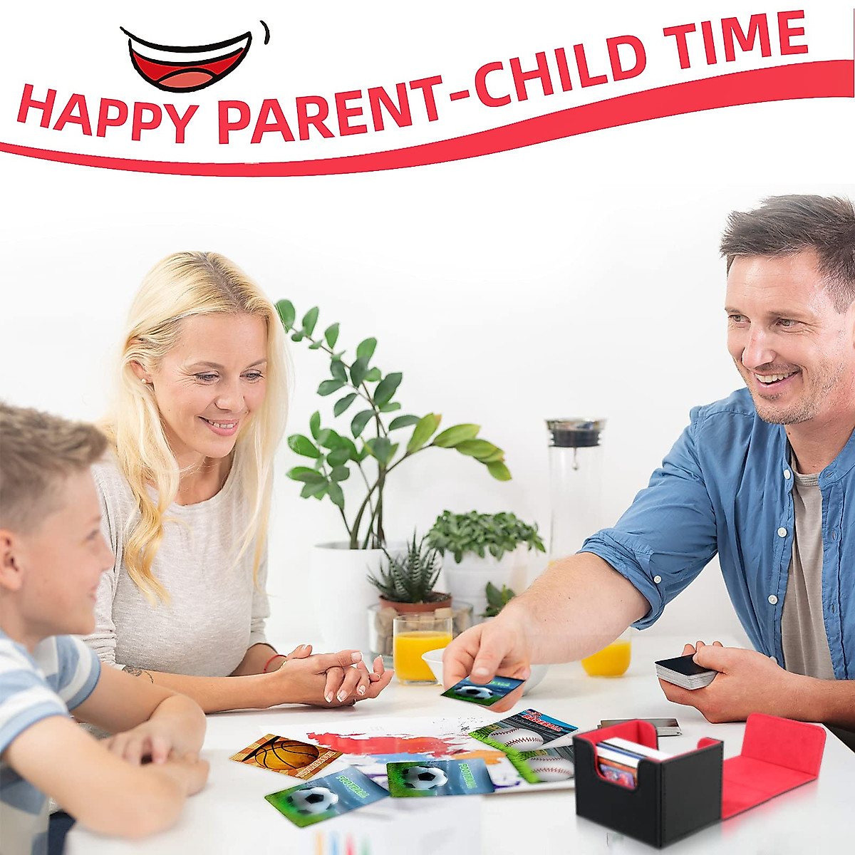 Frienda 2 Pieces Desk Box Commander Box Magnetic Box PU Leather Box 100 Card Desk Box for Trading Card Games, Black, 4.1 x 3.3 x 2.9 Inch