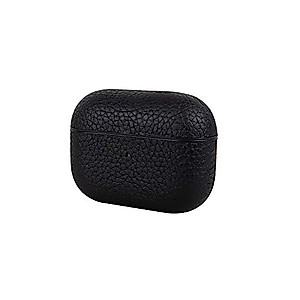 Felony Case – AirPods Pro Case Cover - Genuine Black Pebbled Leather | Shockproof, Dustproof, 360° Protection | Wireless Charging Compatible with Front LED Visible