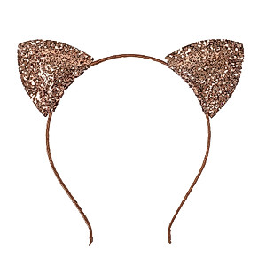 LIRILA Cat Ears Headbands, Shiny Headbands Cute Ears Makeup of Party Decoration/Daily Wearing for Women and Girls, Pack of 5