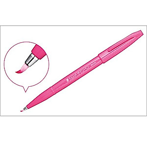 Pentel Fude Touch Sign Pen, Pink, Felt Pen Like Brush Stroke (SES15C-P)