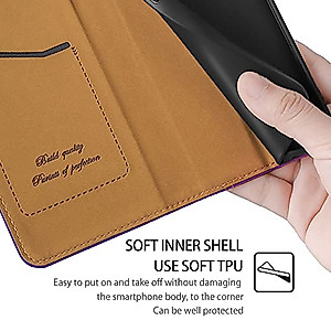 Fansipro Wallet Folio Case for Oppo Reno 2 F, Premium PU Leather Slim Fit Cover for Reno 2 F, 1 Card Slot, Unique Design, Purple