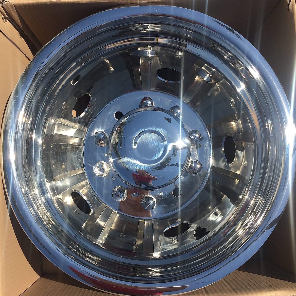 Velospinner Set of 4 Wheel Simulators 19.5" Dually for 2005-2021 Ford F450 F550 10 Lug Stainless Steel Dually Simulators