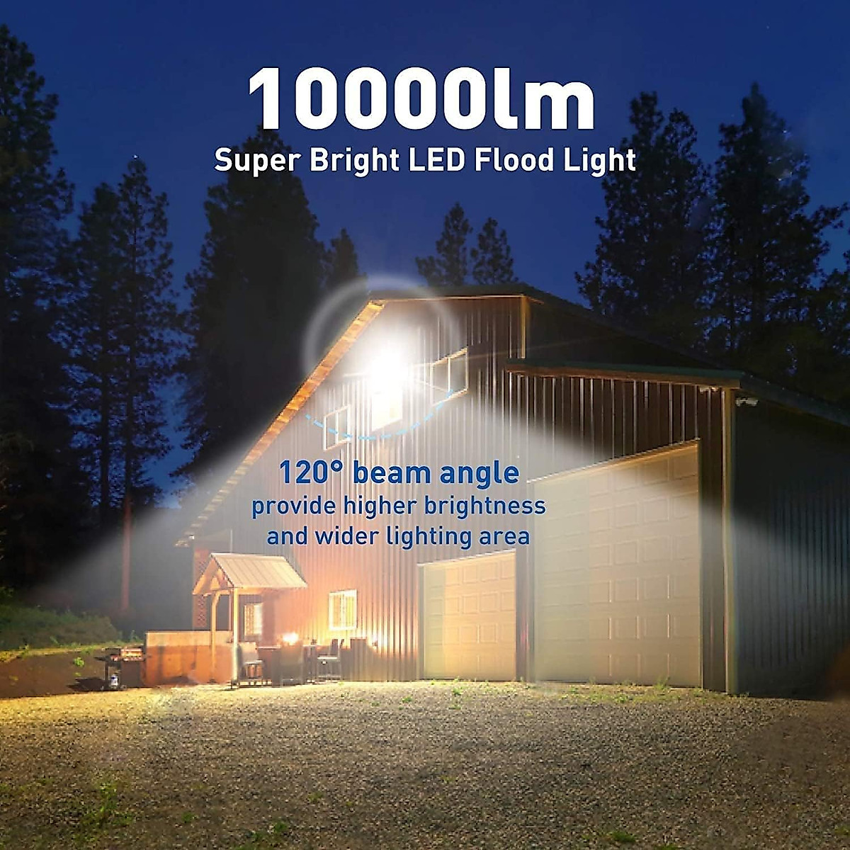 MUCLUD LED Flood Light Outdoor,50W LED Work Light 5500lmwith 6FT US Plug,IP66 Waterproof Exterior Security Lights,6000K Daylight White Outside Floodlights Slim Design for Playground Yard 1Pack