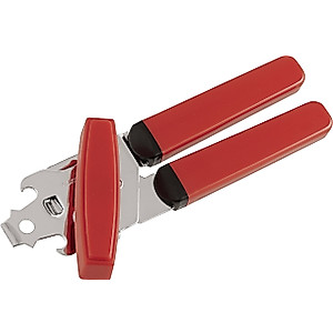 Fackelmann 6.7" Can Opener For Left Handed, Red/Silver