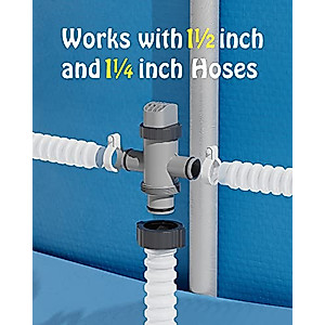 SHAPON Dual Split Hose Plunger Valve Compatible with Intex Pool Parts and Accessories Replacement for Above Ground Swimming Pool and Pool Filter Pump (1 Pack)