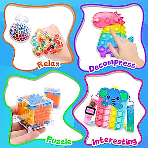 200 pcs Party Favors for Kids, Fidget Toys Pack, Stocking Stuffers, Easter Basket Stuffers, Birthday Gift Toys, Prize Box Toys, Treasure Box Birthday Party, Goodie Bag Stuffers, Carnival Prizes, Pinata Filler Stuffers Toys for Classroom, Assortment Party