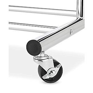 Whitmor Heavy-Duty 2-Rod Extendable Clothing Garment Rack, Chrome