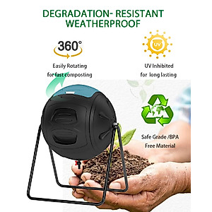 Garden Compost Bin and Multifunction Garden Tumbling Composter,Easy Assembling, Large Capacity, Fast Creation of Fertile Soil