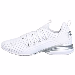 PUMA Mens Axelion Cross Trainer, PERF PUMA Mens White-PUMA Mens Silver, 9.5