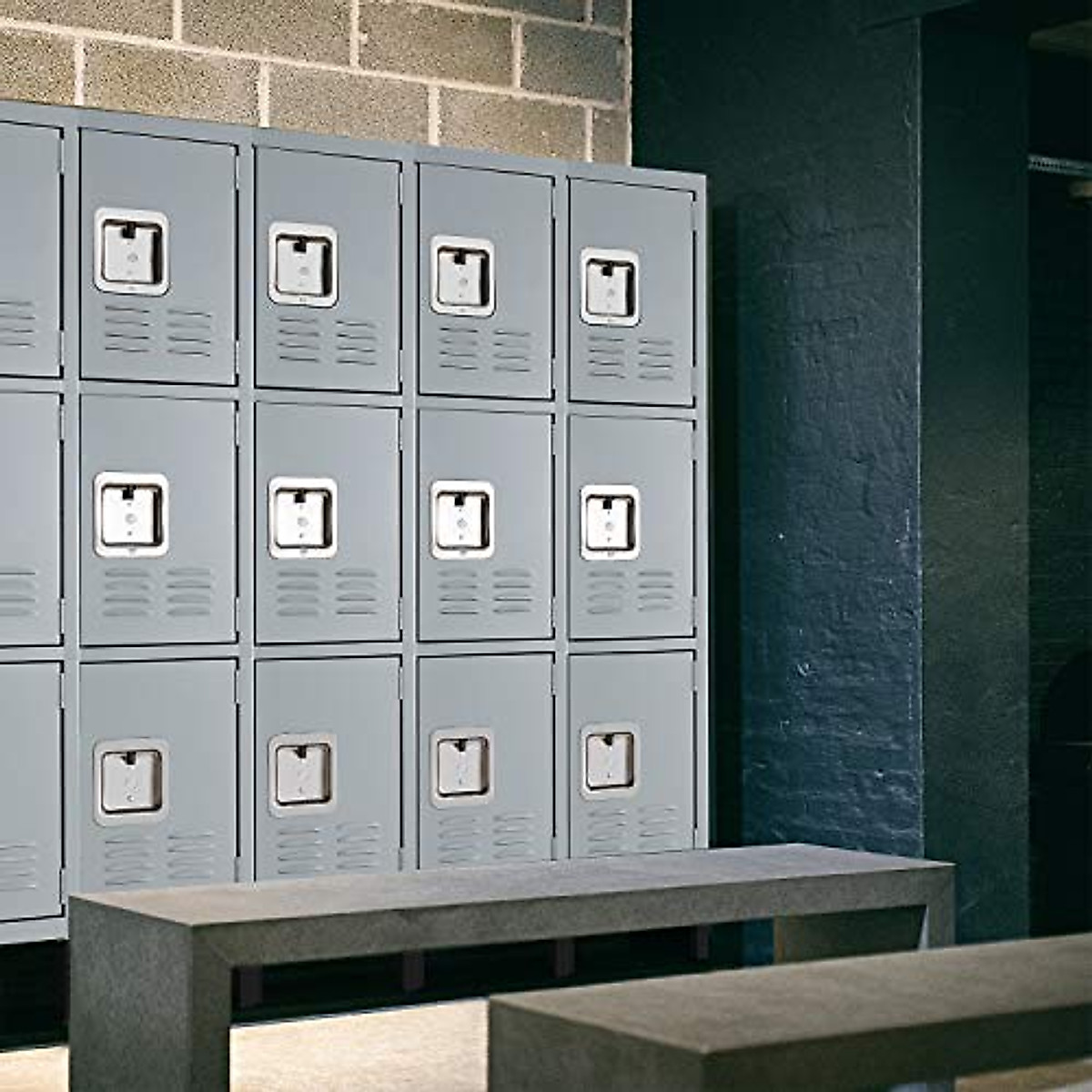 INTERGREAT Metal Locker for School Office Gym Metal Storage Locker Cabinet for Employees Students Steel Locker Triple Tier with 3 Door Grey