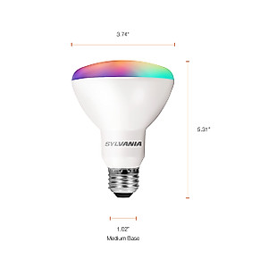 SYLVANIA SMART+ ZigBee Full Color and Tunable White BR30 LED Bulb, Works with SmartThings, Wink, and Amazon Echo Plus, Hub Needed for Amazon Alexa and Google Assistant, 1 pack