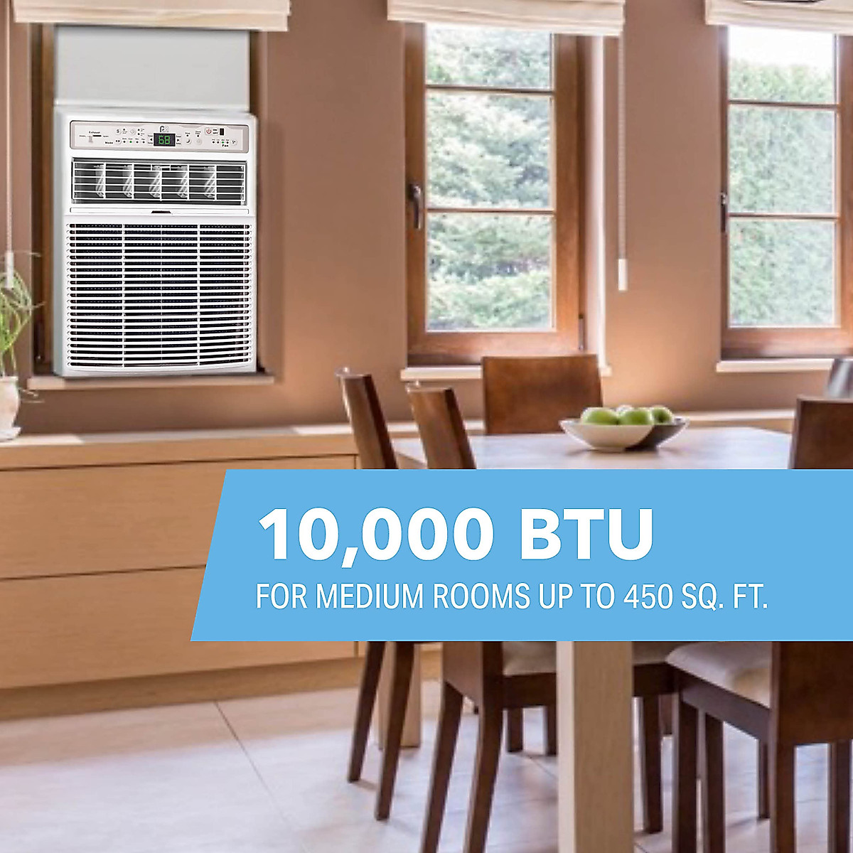 PerfectAire 10,000 BTU Slider Air Conditioner Window A/C - Casement, 10000, Gray