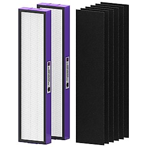 FLT5250PT True HEPA Replacement Filter Compatible with Germ-Guardian Air Purifier Filter C Pet AC5250PT AC5000E AC5300B AC5350W AC5350B CDAP5500, 2 True HEPA with 6 Carbon Pre-Filter