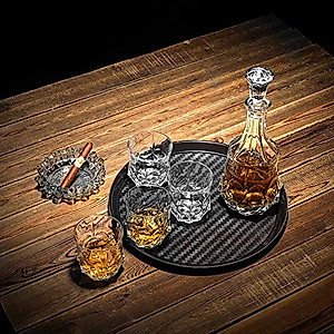 KANARS Whiskey Decanter Sets for Men, 25 Oz Liquor Decanter with 10 Oz Crystal Glasses in Luxury Box for Bourbon Scotch Rum Tequila Vodka, Whisky Gifts for Father's Day Birthday