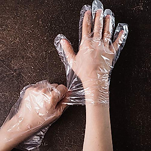 BYMORE 1200 Pcs Disposable Plastic Gloves Bulk, BPA & Latex Free Poly Gloves for Kitchen Food Handling Cooking Cleaning