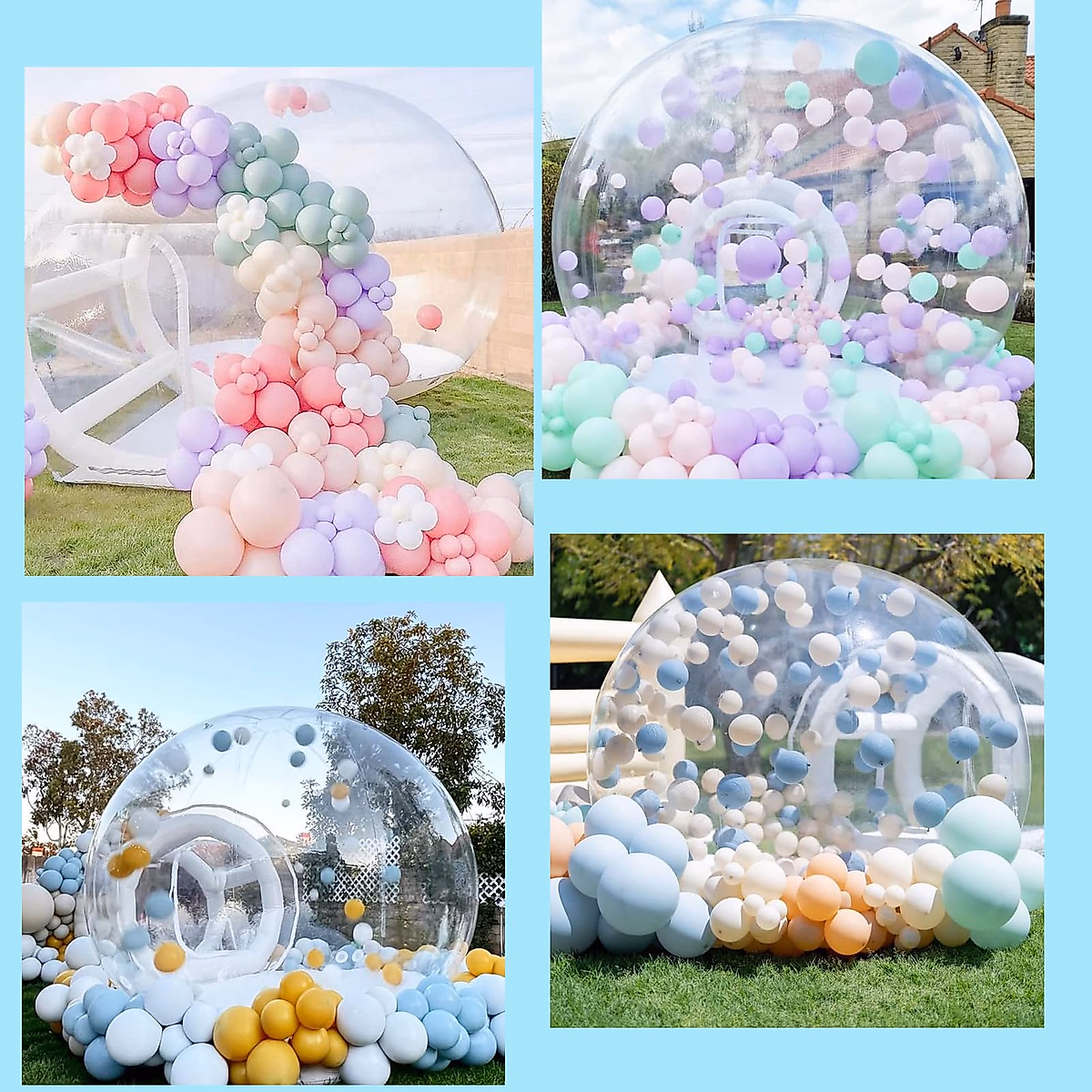 ROOMEDAL Inflatable Clear Bubble House for Kid Adult Balloon Transparent Inflatable Bubble Tent Dome with Blower,Luxury 10ft Diameter Bubble House,6ft Tunnel for Home Outdoor Backyard Party Stargazing