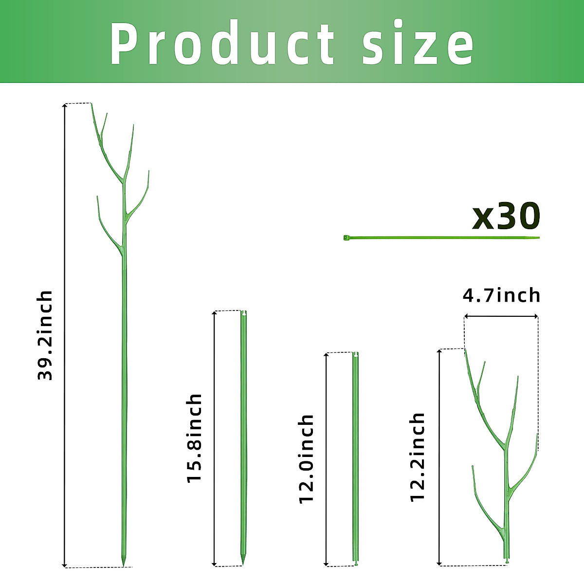 39 Inch Twig Plant Support Stakes,Tree Branch Support Stake,Trellis Stakes for Indoor Outdoor Potted Plants(4pcs)