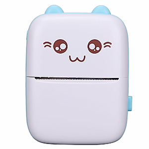 Luqeeg Inkless Label Printer, Portable Mini Thermal Printer with 200DPI High Hesolution, Bluetooth Label Printer for Shipping Packages, Sticker Maker Machine for Work Plans, Notes, Memos(Blue)