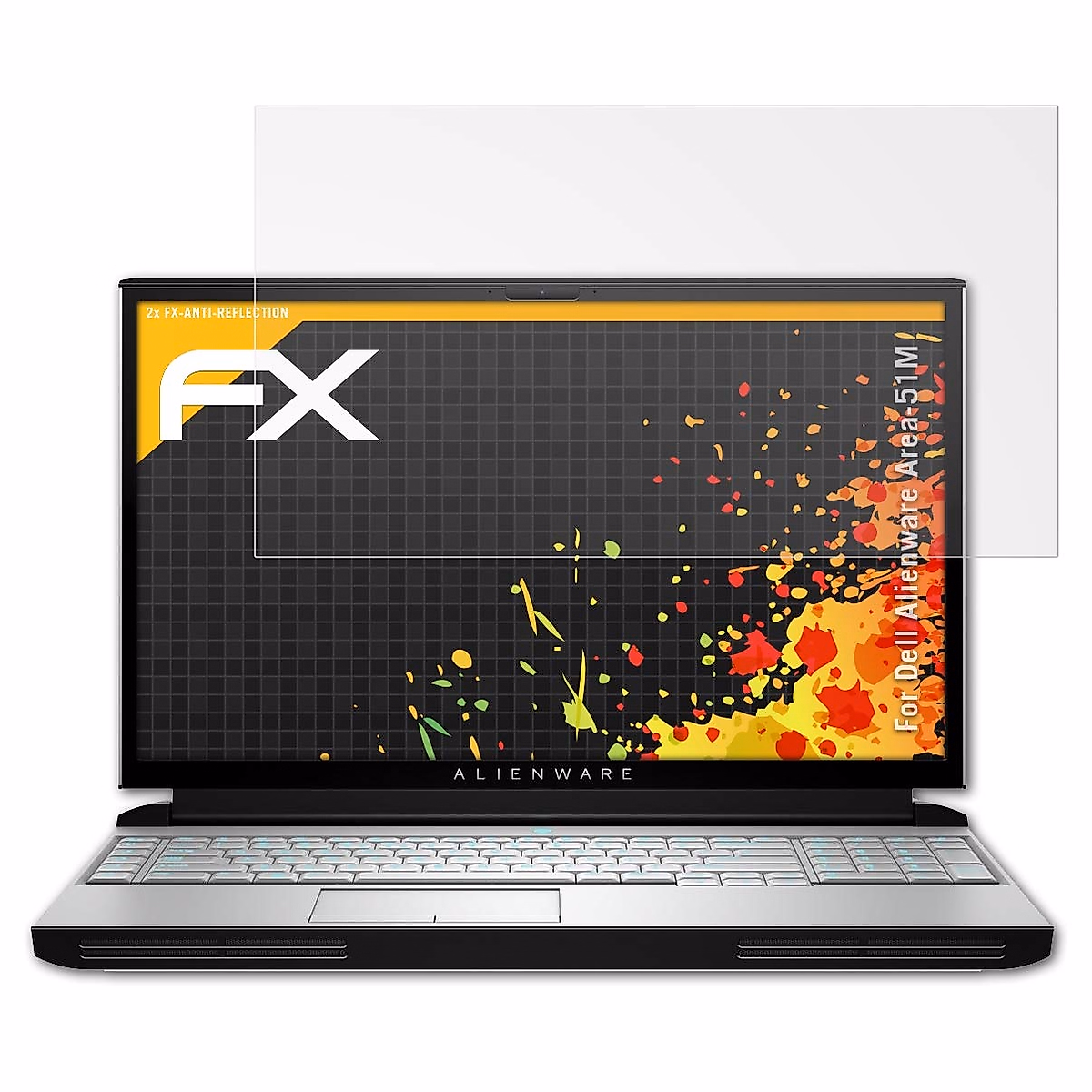 atFoliX Screen Protector compatible with Dell Alienware Area-51M Screen Protection Film, anti-reflective and shock-absorbing FX Protector Film (2X)