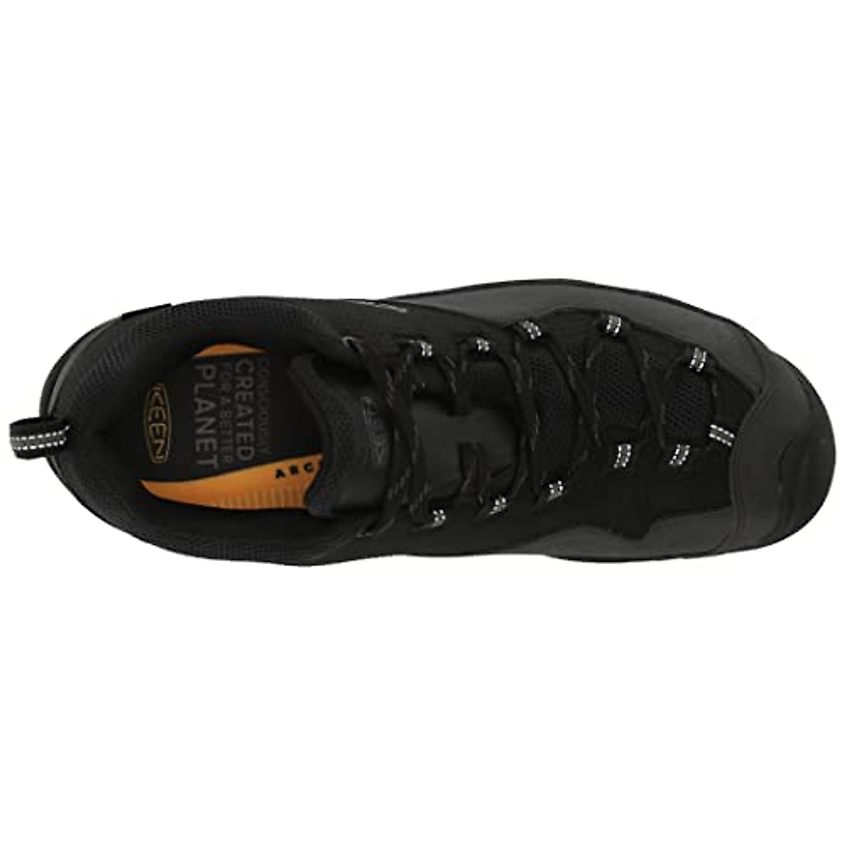 KEEN Men's Wasatch Crest Low Height Offset Laces Waterproof Hiking Shoes, Black/Magnet, 8.5
