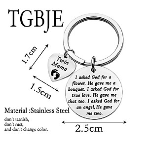 Twin Mom Gift Mom of Twins Gift Twins Jewelry New Mom Gift Mommy to Be Gift Mother of Twins Jewelry (Twin Mom Keychain)