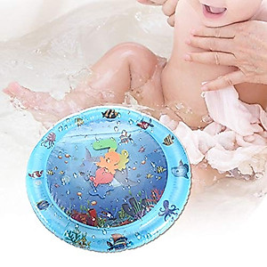 plplaaoo Inflatable Baby Ice Pad Prone Pat Water Cushion Marine Life Mat,Tummy Time Water Mat,Water Mat Infants,Newborn Girl and Boy Early Activity Center