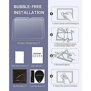 MoKo Screen Protector Fits Amazon Fire HD 8 & 8 Plus Tablet (12th Generation/10th Generation, 2024/2022/2020 Release) 8", Anti-Scratch 9H Hardness HD Clear Tempered Glass Screen Film - Clear