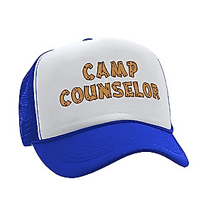Camp Counselor - Nature Wilderness Guide Tourist - Vintage Retro Style Trucker Cap Hat (Royal)